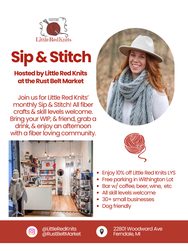 March Sip & Stitch | Little Red Knits